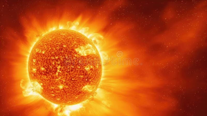 Close-up of Sun with Solar Storm in Space. Generative AI Stock ...
