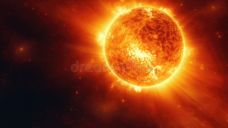 Close-up of Sun with Solar Storm in Space. Generative AI Stock ...