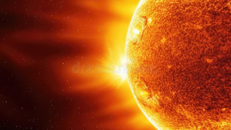 Close-up of Sun with Solar Storm in Space. Generative AI Stock ...