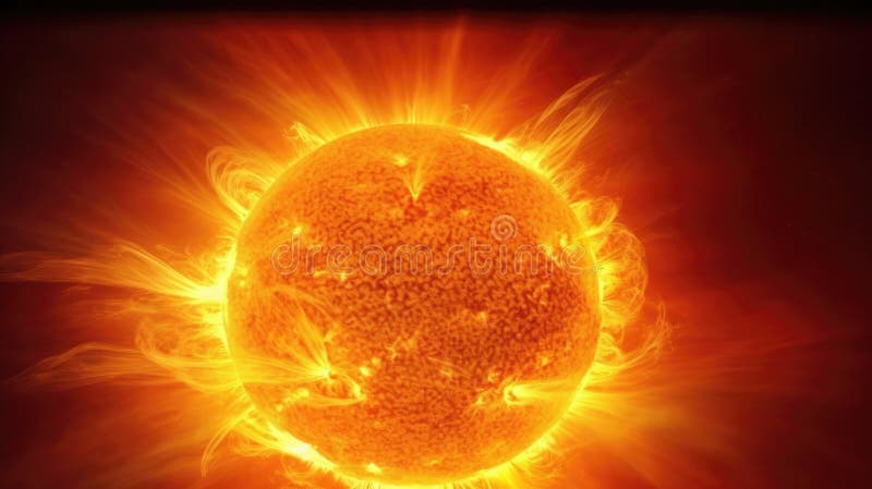 Close-up of Sun with Solar Storm in Space. Generative AI Stock ...