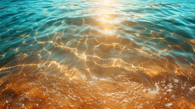 Sunlit Water Ripples Over Sandy Bottom Stock Illustration ...