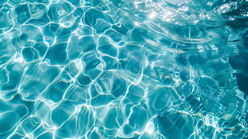 Close-up of Sunlit Ripples in Clear Blue Pool Water Stock Image - Image ...