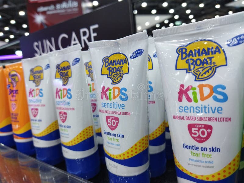 Close-up of Sunscreen Placed on Shelf. Editorial Photo - Image of ...