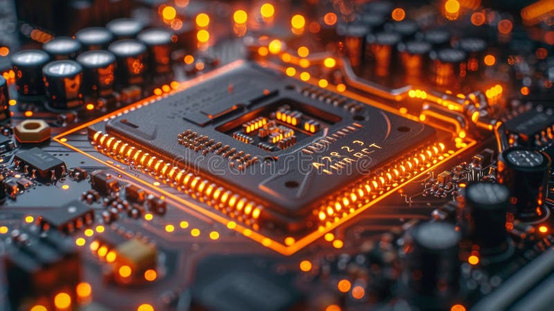 Close-up of Super Modern Processor Chip Stock Photo - Image of process ...
