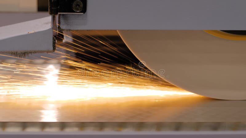 Surface Grinding Wheel Machine Working with Sheet Metal at Factory ...