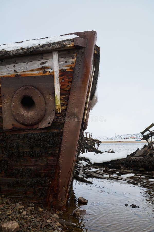 Close Up Surface of Old Wooden Boat, of Old Shipyard Side. Stock Image ...