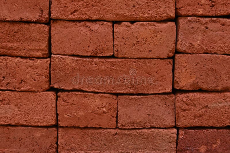 Close Up Surface View of the Fresh Bricks Stacked in a Construction ...