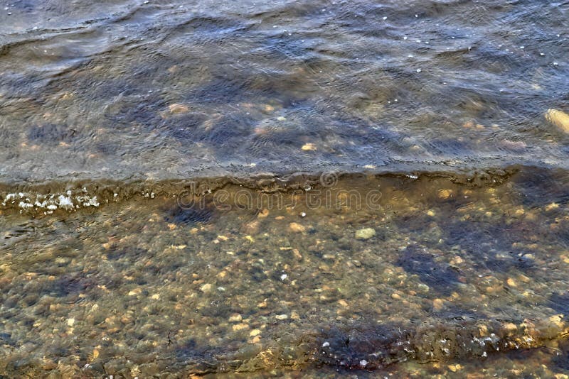 Close Up Surface of Water Waves and Water Reflections Stock Photo ...