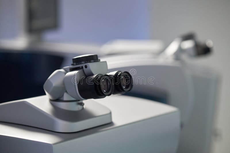 Operating Microscope Close-up. Sterile Operating Room in a Veterinary ...