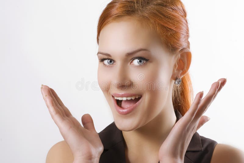 Close-up of a Surprised Woman Stock Image - Image of cute, motion: 12524835