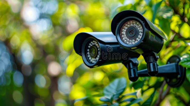 Close Up Surveillance Camera in Dynamic Cityscape with Clear Visibility ...