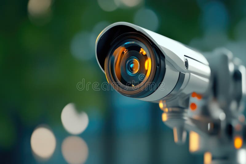 Close-up of a Surveillance Camera Lens. Stock Illustration ...