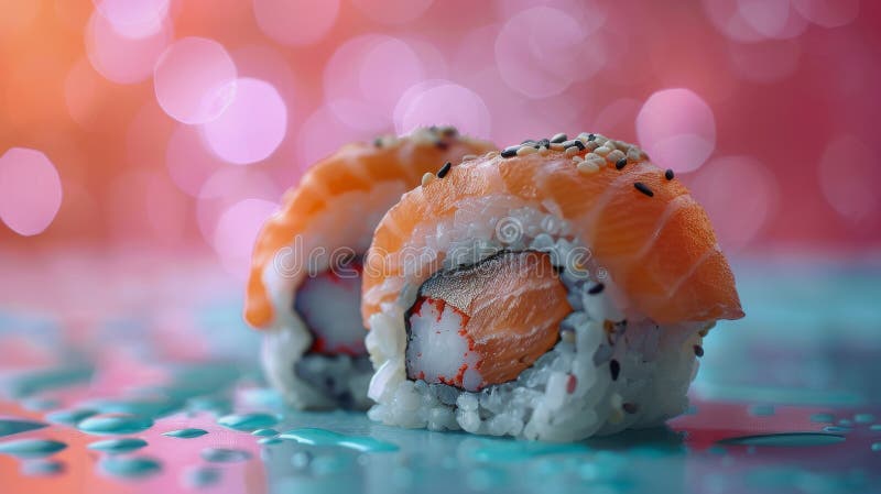 Close Up of a Sushi on a Table Stock Photo - Image of table, delicacy ...