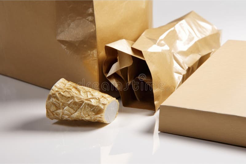 Close-up of Sustainable Packaging Material, with Product Visible Stock ...