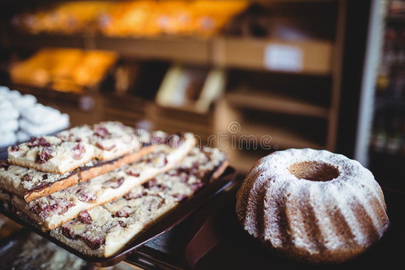 Close-up of Sweet Foods in Bakery Shop Stock Image - Image of display ...