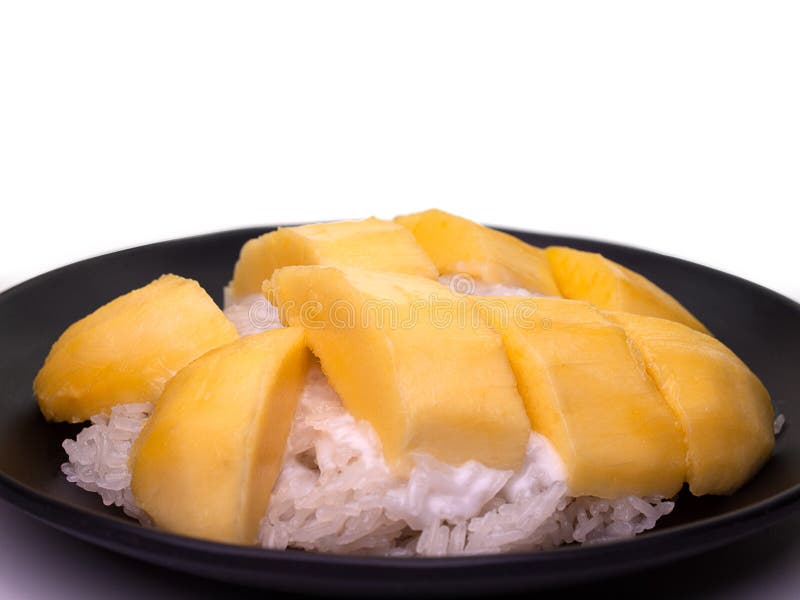 Close Up Sweet Sticky Rice with Mango. Stock Photo - Image of food ...