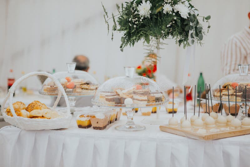 Close-up of Sweets on the Buffet Table Stock Image - Image of ...