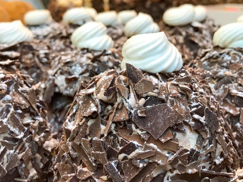 Close Up of Sweets Covered with Chocolate Flakes Stock Image - Image of ...