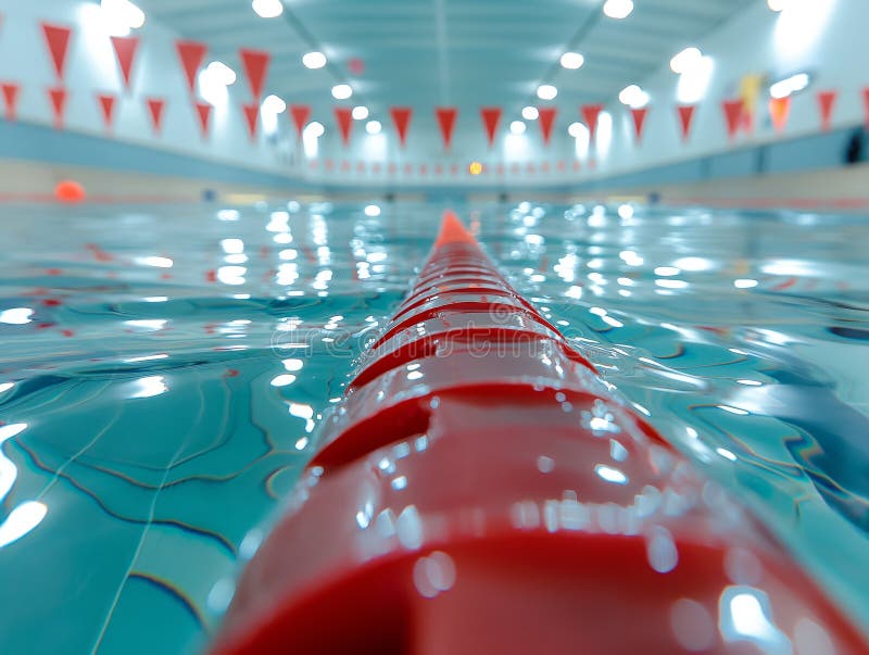 Indoor Swimming Pool with Lane Divider Stock Photo - Image of training ...