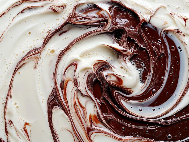 A Close Up of a Swirl of Chocolate and Milk Stock Image - Image of ...