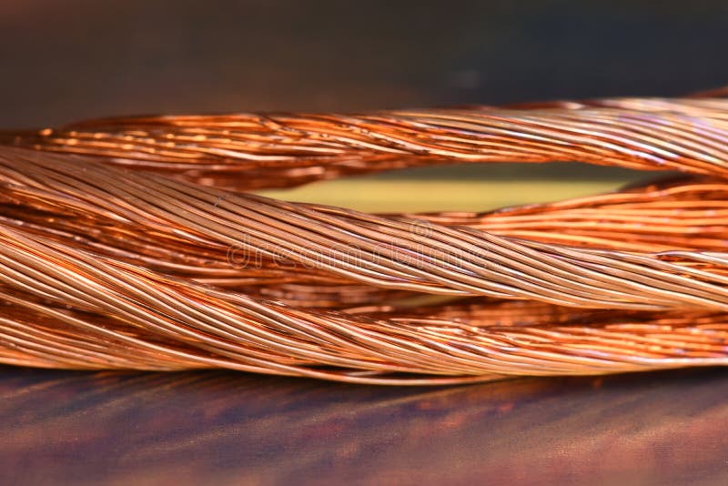 Close-up Copper Wire with Blured Background, Metals Industry Stock ...