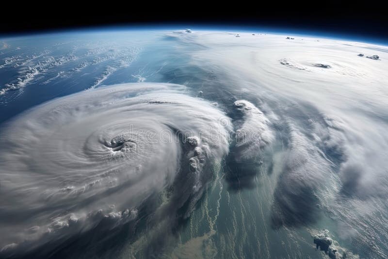 Close-up of the Swirling Clouds and Wind of a Hurricane or Cyclone ...