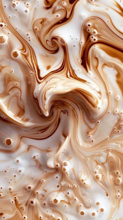 Close-up of Swirling Coffee Cream Patterns Stock Photo - Image of ...