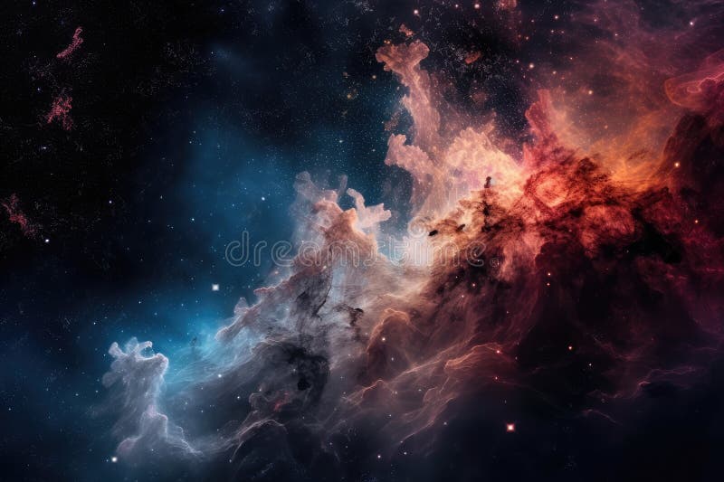 Close-up of Swirling Galaxy with Stars and Nebulae Visible Stock ...