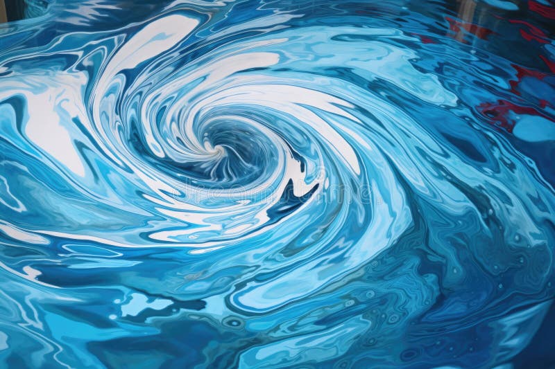 A Close-up of Swirling Pool Water with a Pool Skimmer in the Corner ...