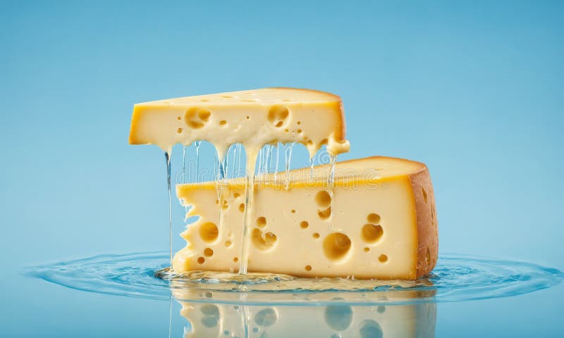 Swiss Cheese Dripping in Water Stock Illustration - Illustration of ...