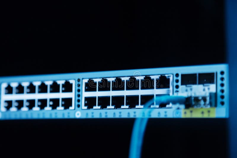 Close Up of a Switch Panel for LAN Cables Stock Image - Image of access ...