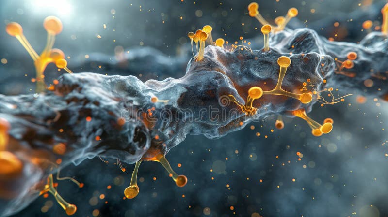 Close-up of Synaptic Nerve Connections Stock Illustration ...