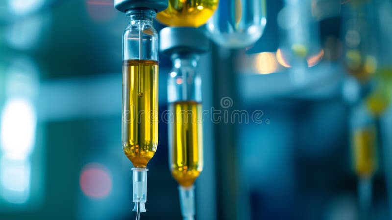 A Close Up of a Syringe Filled with Yellow Liquid, AI Stock Photo ...