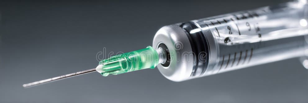 Close-up of a Syringe during the Injection Process with an Empty Upper ...