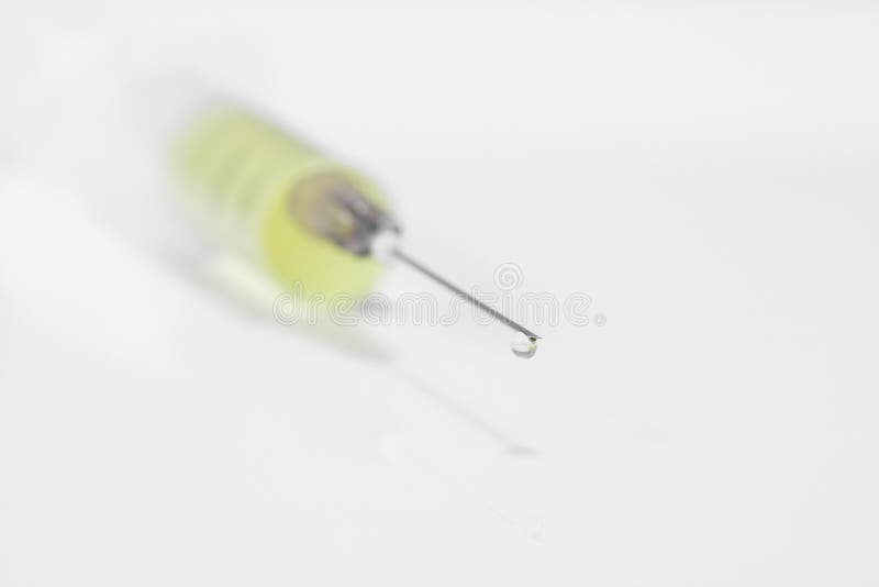 Close-up of Syringe with Needle Drop Stock Image - Image of injections ...