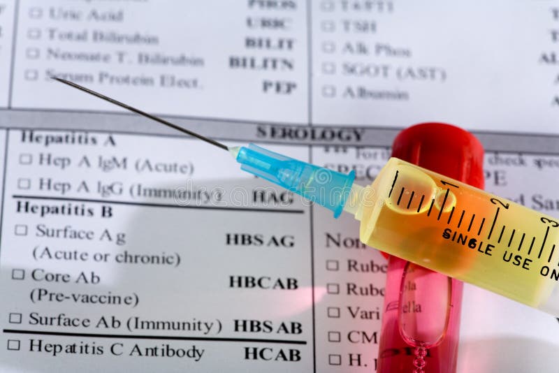 Close Up of Syringe with Test Tube Stock Photo - Image of chemistry ...