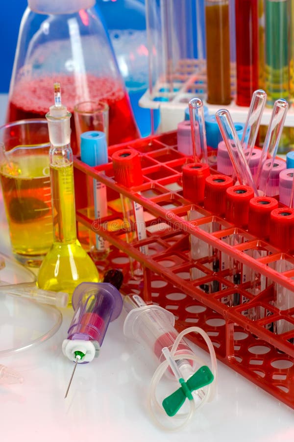 Close Up of Syringe with Test Tube Stock Image - Image of metabolic ...