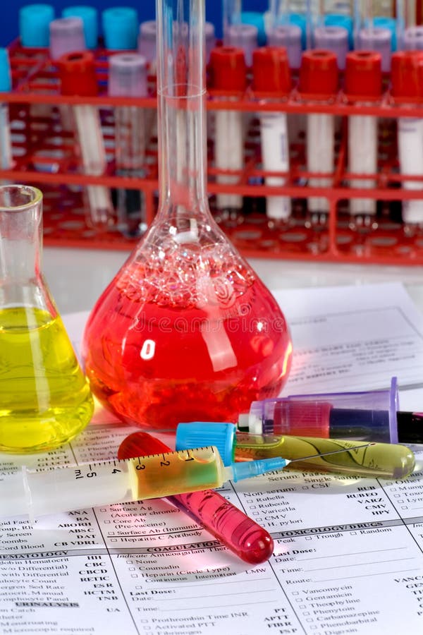 Close Up of Syringe with Test Tube Stock Image - Image of needle ...
