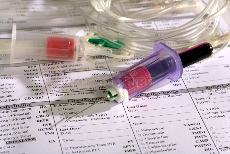 Close Up of Syringe with Test Tube Stock Image - Image of sample ...