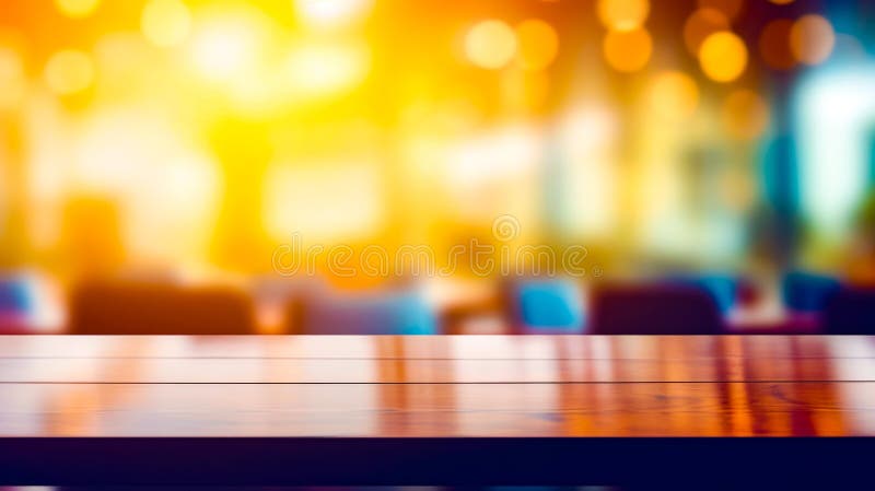 Close Up of Table with Blurry Background of Restaurant. Generative AI ...