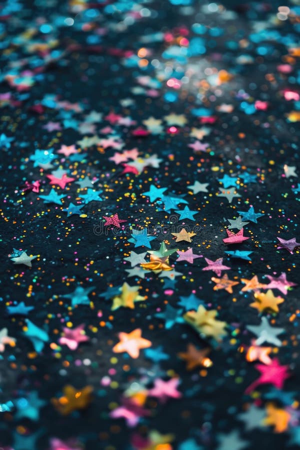 Colorful Table Covered Confetti Perfect Celebrations Parties Stock ...