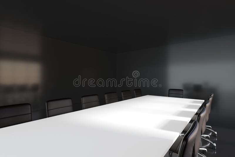 Close of Up Table with Equipment in Conference Room. 3D Rendering Stock ...