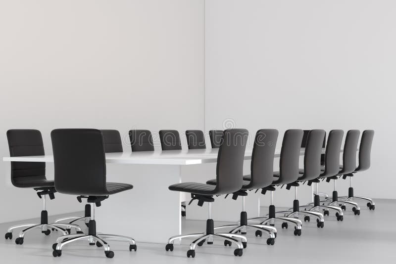 Close of Up Table with Equipment in Conference Room. 3D Rendering Stock ...