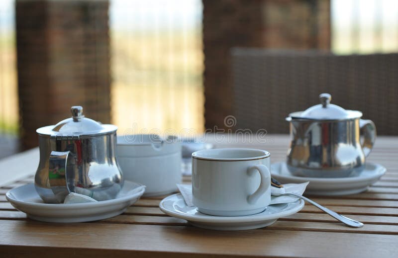 Close-up of a Table Prepared for a Tea for Two Stock Photo - Image of ...