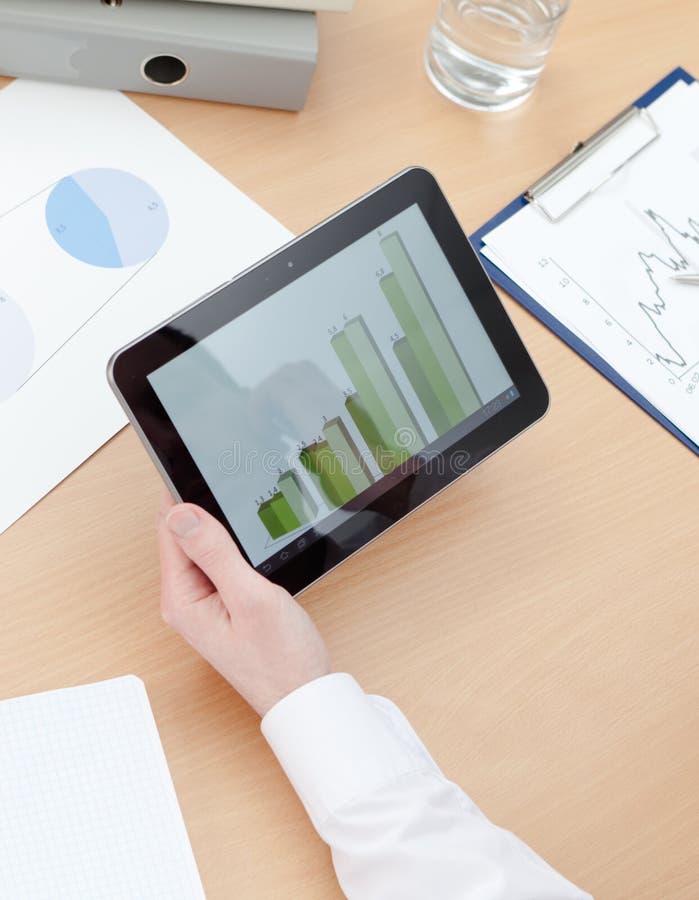 Close Up of the Tablet in Hand Stock Image - Image of glass ...