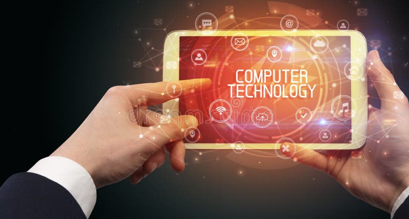 Close-up of a Tablet with Inscription Stock Image - Image of data ...