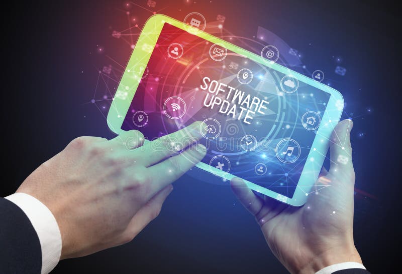 Tablet Pc Software. Screen From Puzzle With Icons. Stock Illustration ...