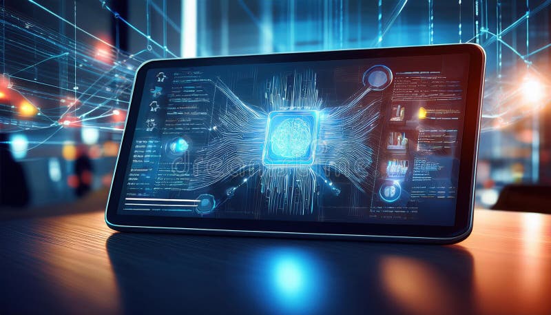 Close Up of Tablet Screen Displaying Interactive Machine Learning Model ...