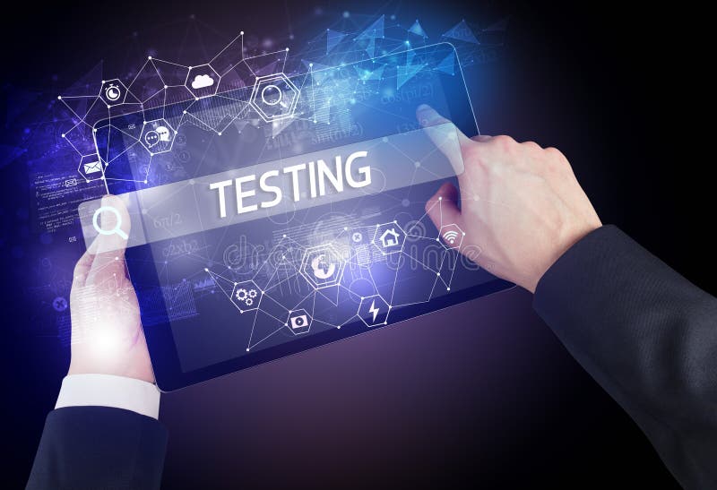 Close-up of a Tablet Searching Inscription Stock Illustration ...