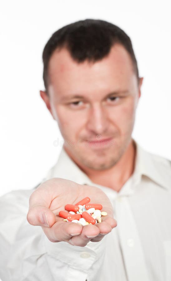 Close Up of Tablets in a Hand Stock Photo - Image of medical, taking ...